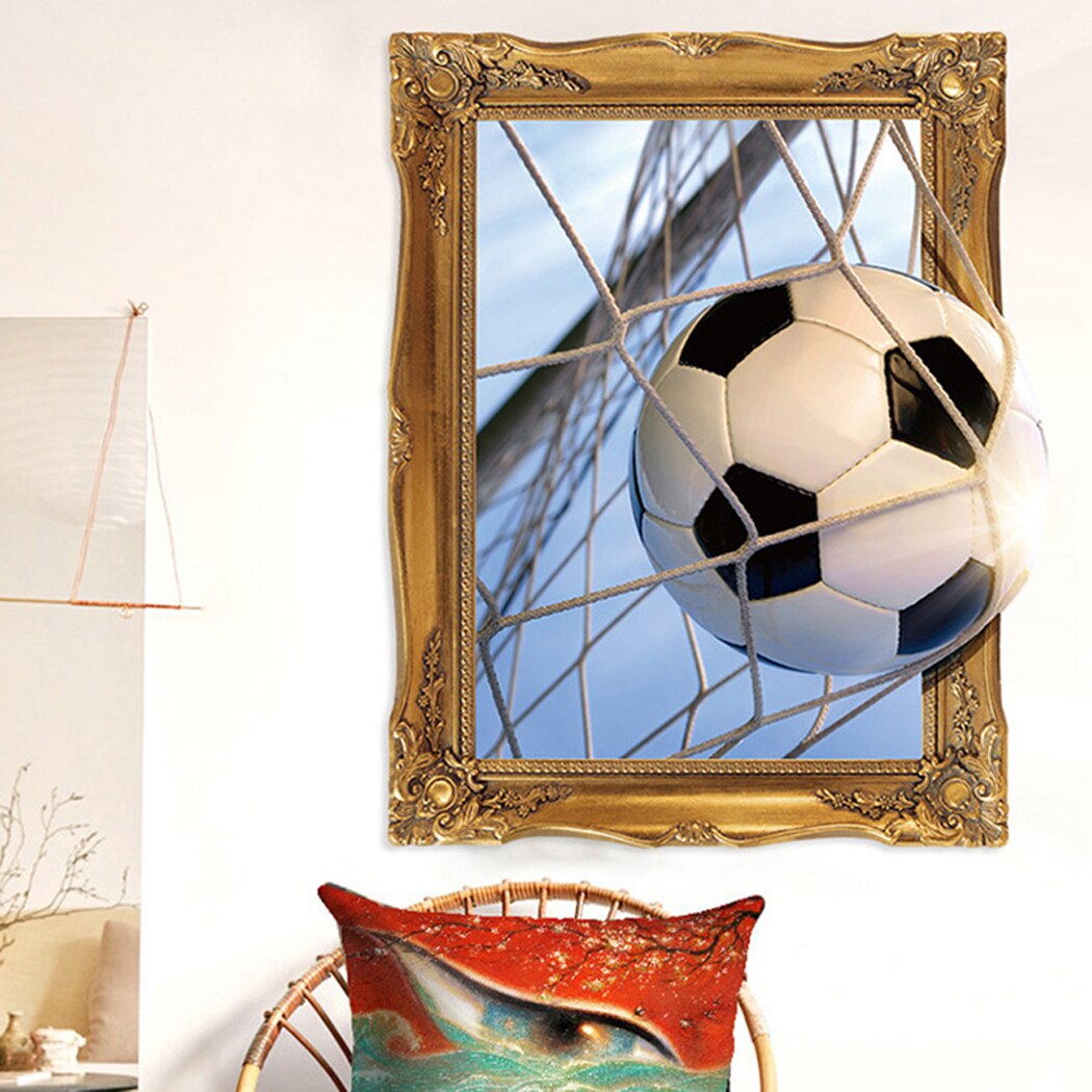 Multicolor Football Pattern Wall Sticker 3D Soccer... – Grandado