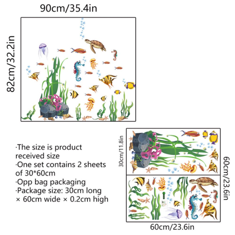 Ocean Creature Sea Life Stickers Removable Sea Tur... – Grandado