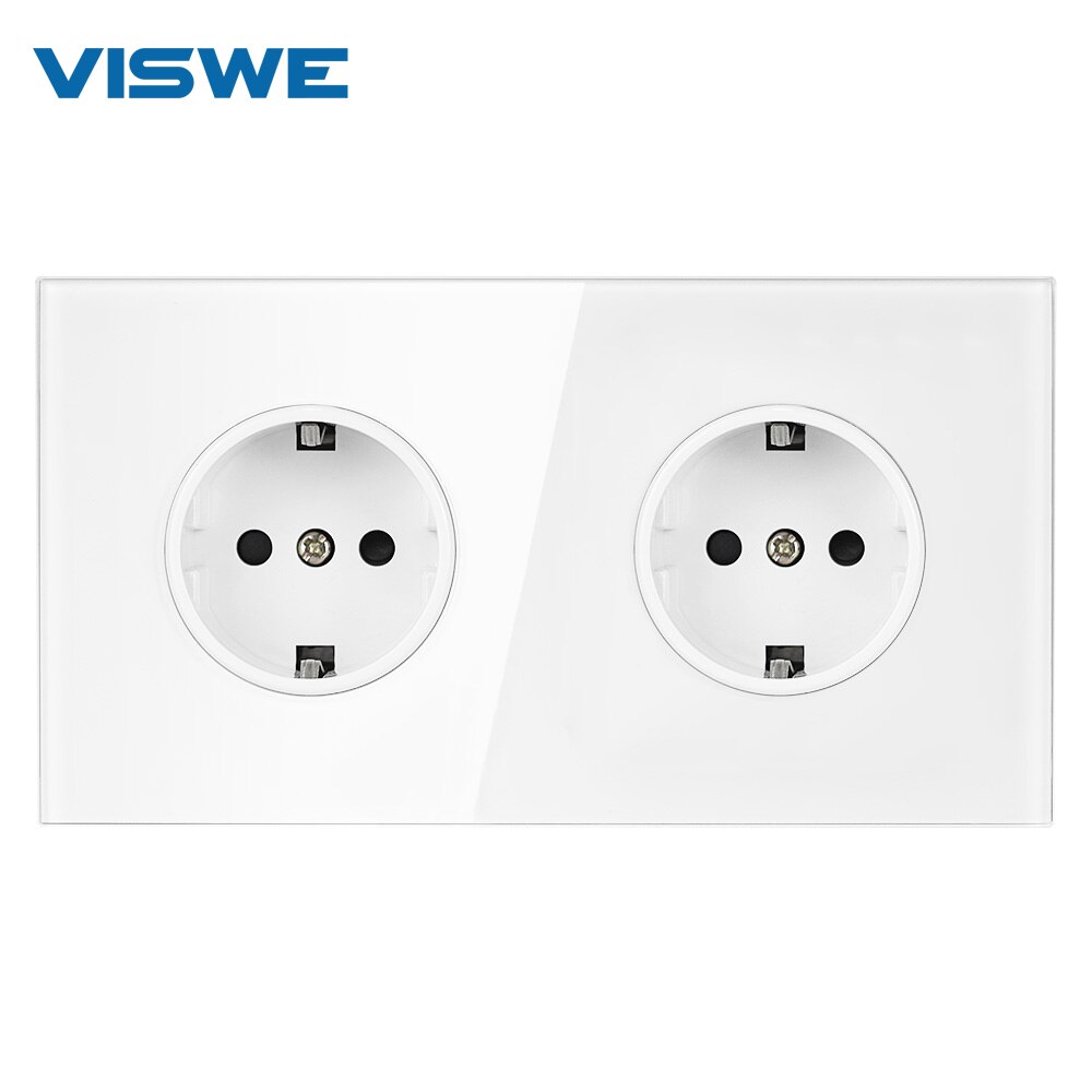 VISWE EU Standard Wall Double Power Socket,3MM Cry... – Grandado