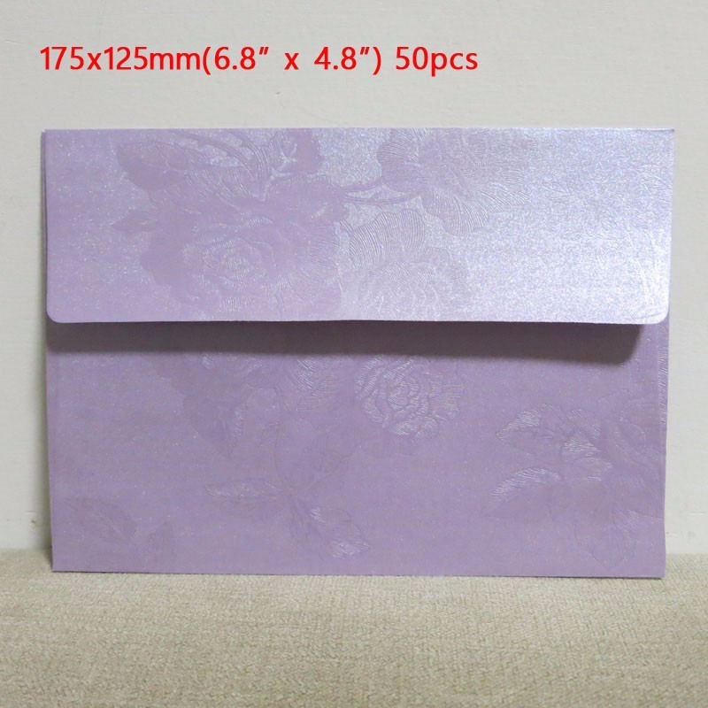 White Floral Embossed Envelope Invitation Envelope... – Grandado