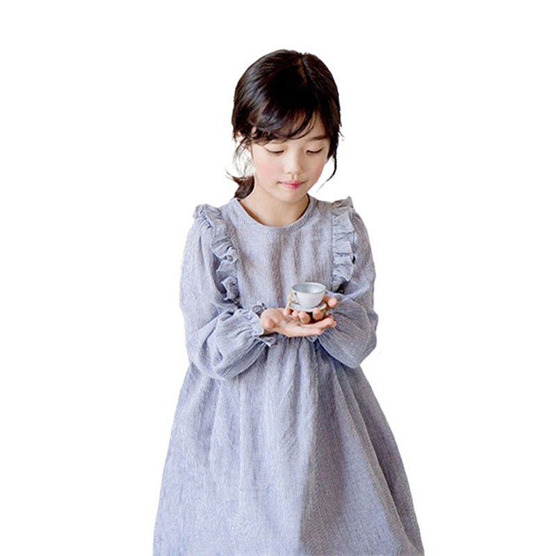 Big Girls Striped Long Dress For Fall Spring Casua... – Grandado