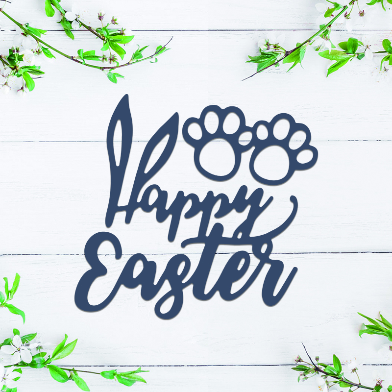 happy easter word with little claw metal cutting d... – Grandado