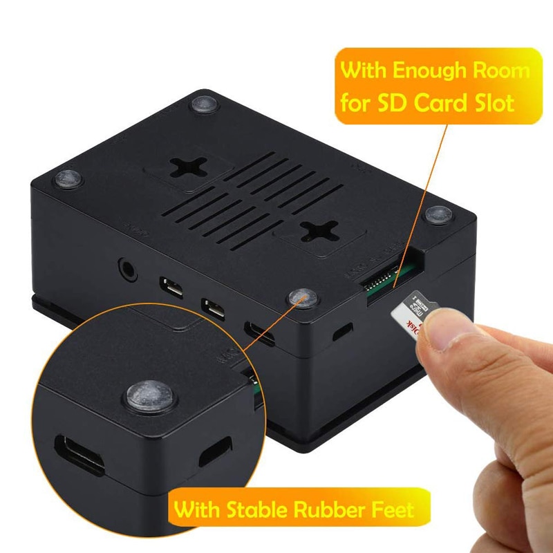 For Raspberry Pi 4 Case Protective ABS Case Black ... – Vicedeal