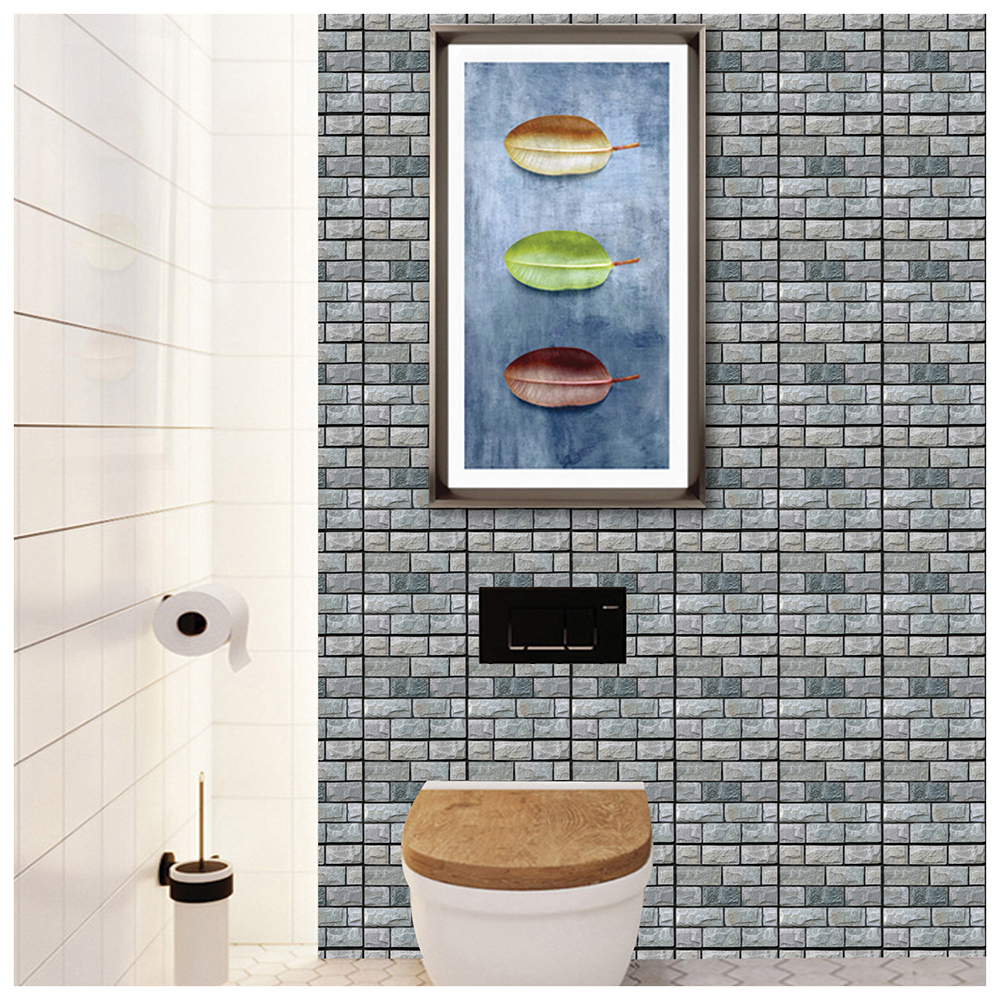 Lychee Life 3D Grain Brick Wall Stickers Square Mo... – Vicedeal