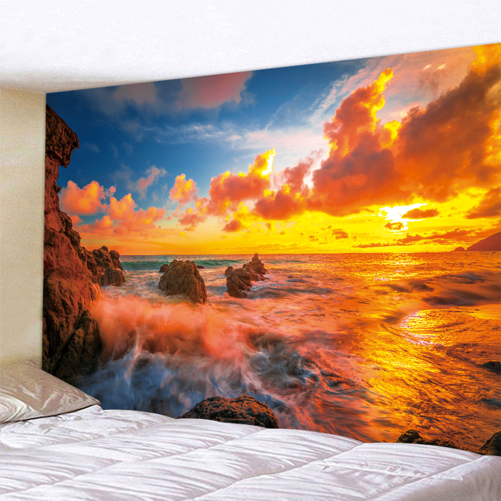 Seaside Beach Sunset Psychedelic Scene Home Decor ... – Grandado