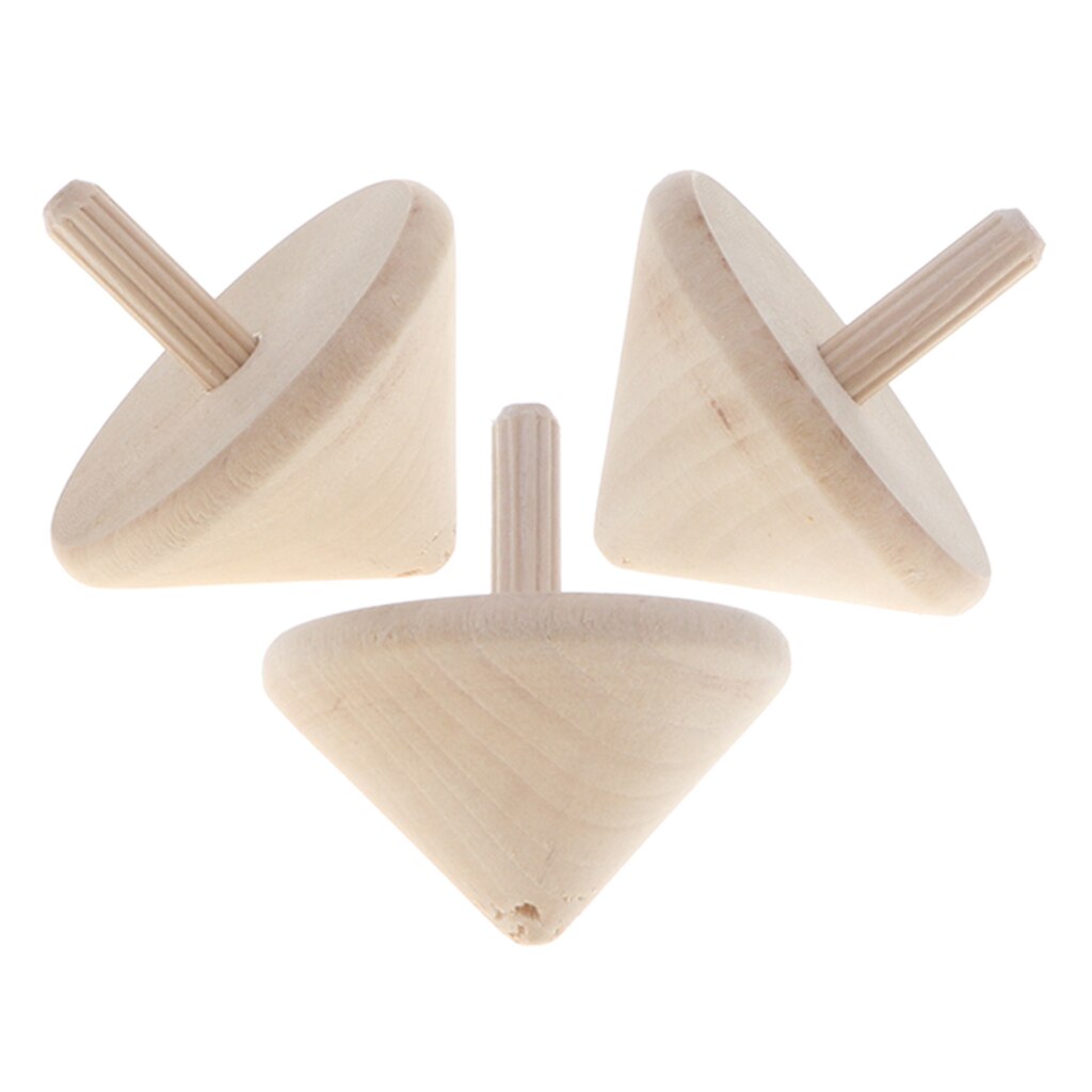 Set of 3 Classic Wooden Spinning Tops Peg-Top Adul... – Grandado