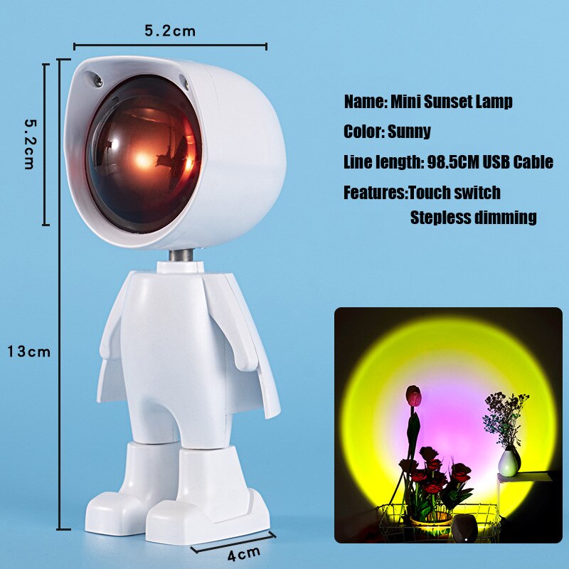 Robot Sfeer Licht 360 ° Zonsondergang Rode Lamp Tr... – Grandado