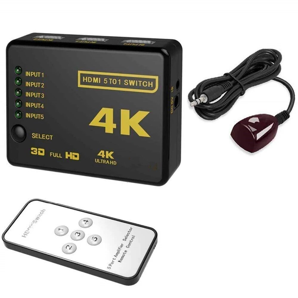Hdmi Switcher 3X1 5X1 4K HD1080P 3 5 Port Hd Switc... – Vicedeal