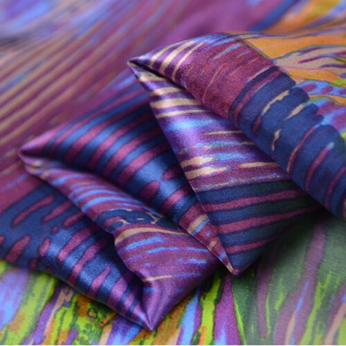 Special silk fabric colorful stripe 16momme 140cm ... – Grandado