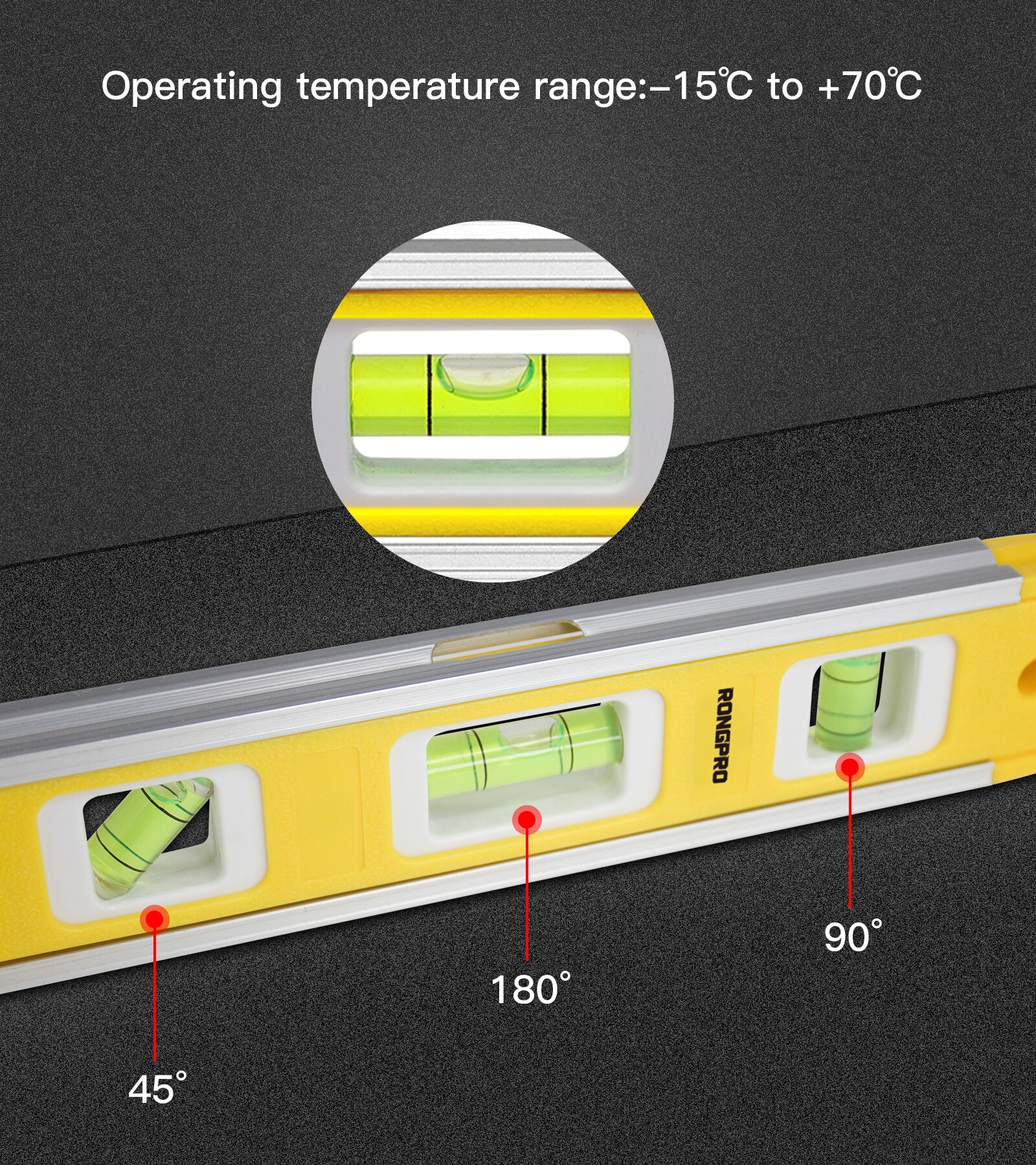 Rongpro 3 Bubble Magnetic ABS Shell Spirit Level R... – Grandado