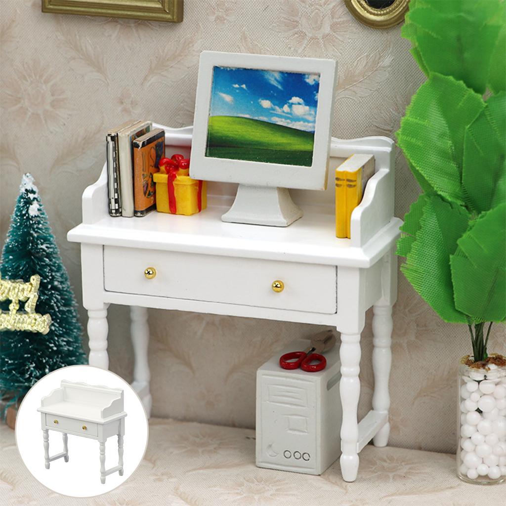 1:12 Dollhouse Miniature Computer Desk Dinner Tabl... – Grandado
