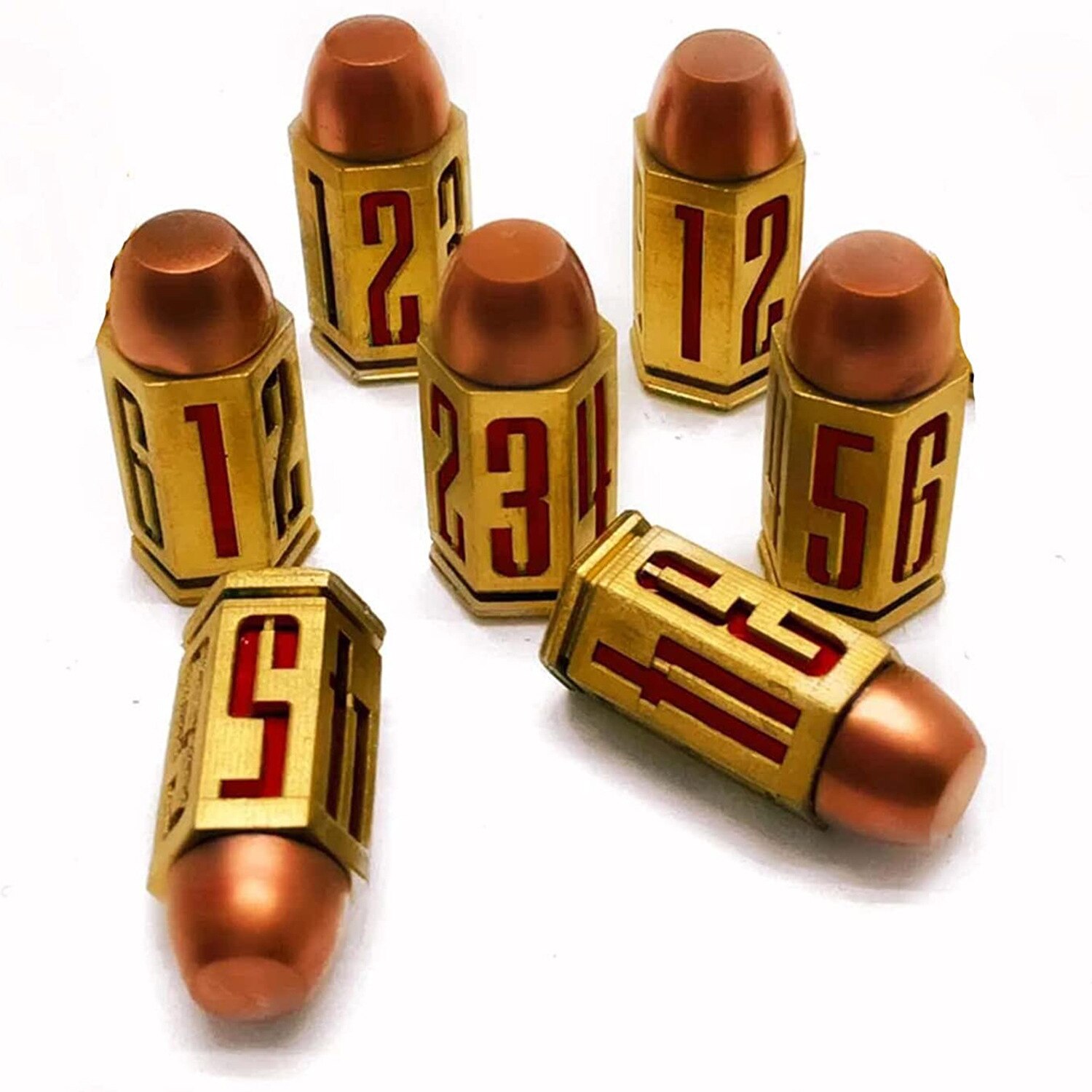 D6 Bullet Dice Set 9mm 6 Sided Metal Bullet Polyhe... – Grandado