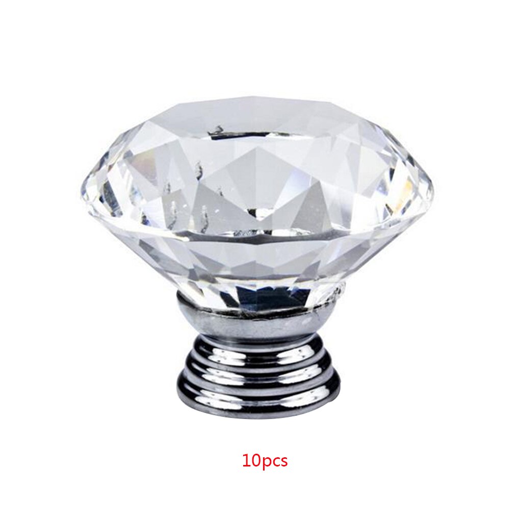 10pcs 40mm Transparent Crystal Glass Handle Diamon... – Grandado
