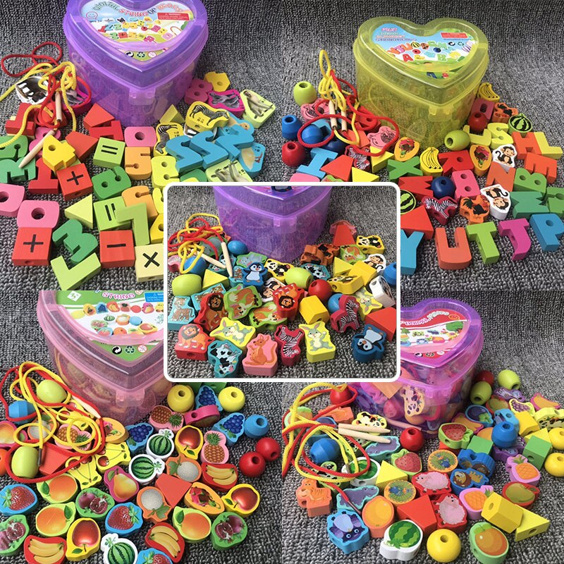 50/55Pcs Per Set Wooden Toys Cartoon Fruit Animals... – Grandado