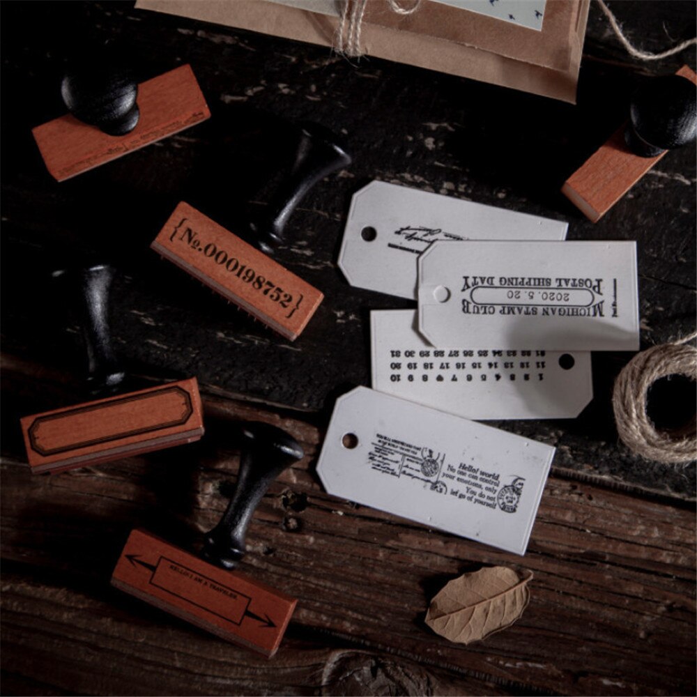 Houten Handvat Stempels Vintage Datum Label Diy Po... – Grandado