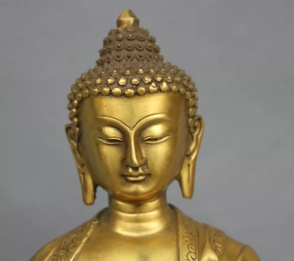 8" Tibet Pure Bronze Medicine Buddha Bhaisajy... – Grandado