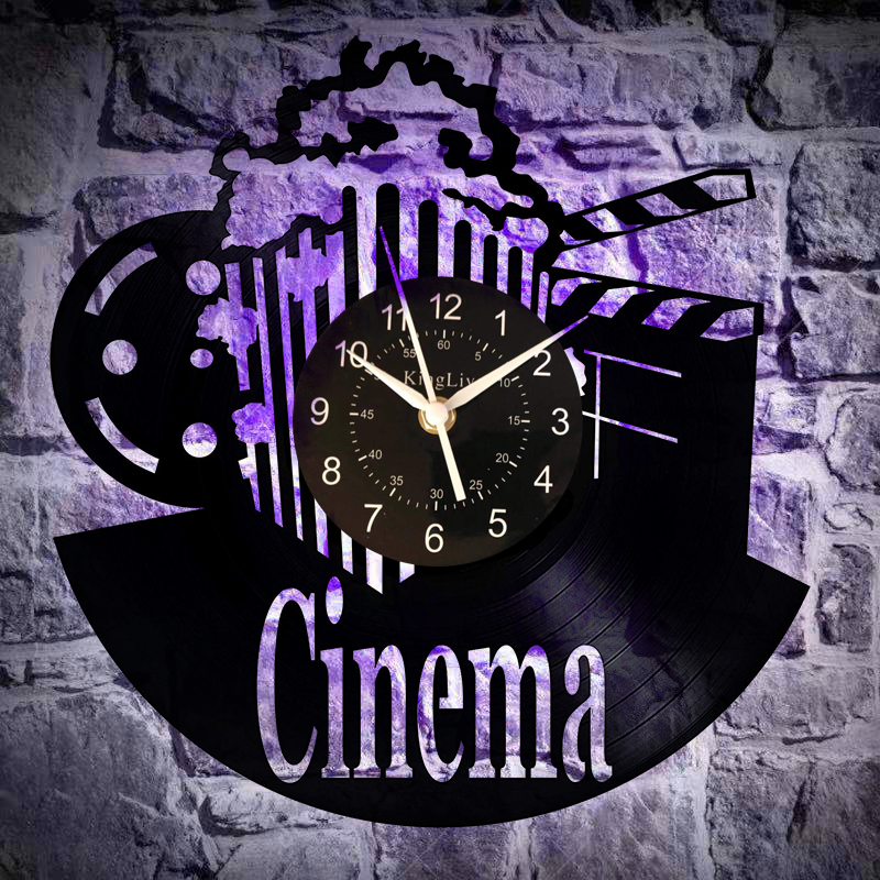 Cinema LED Vinyl Record Clock 12" - Wall Clock Cin... – Grandado