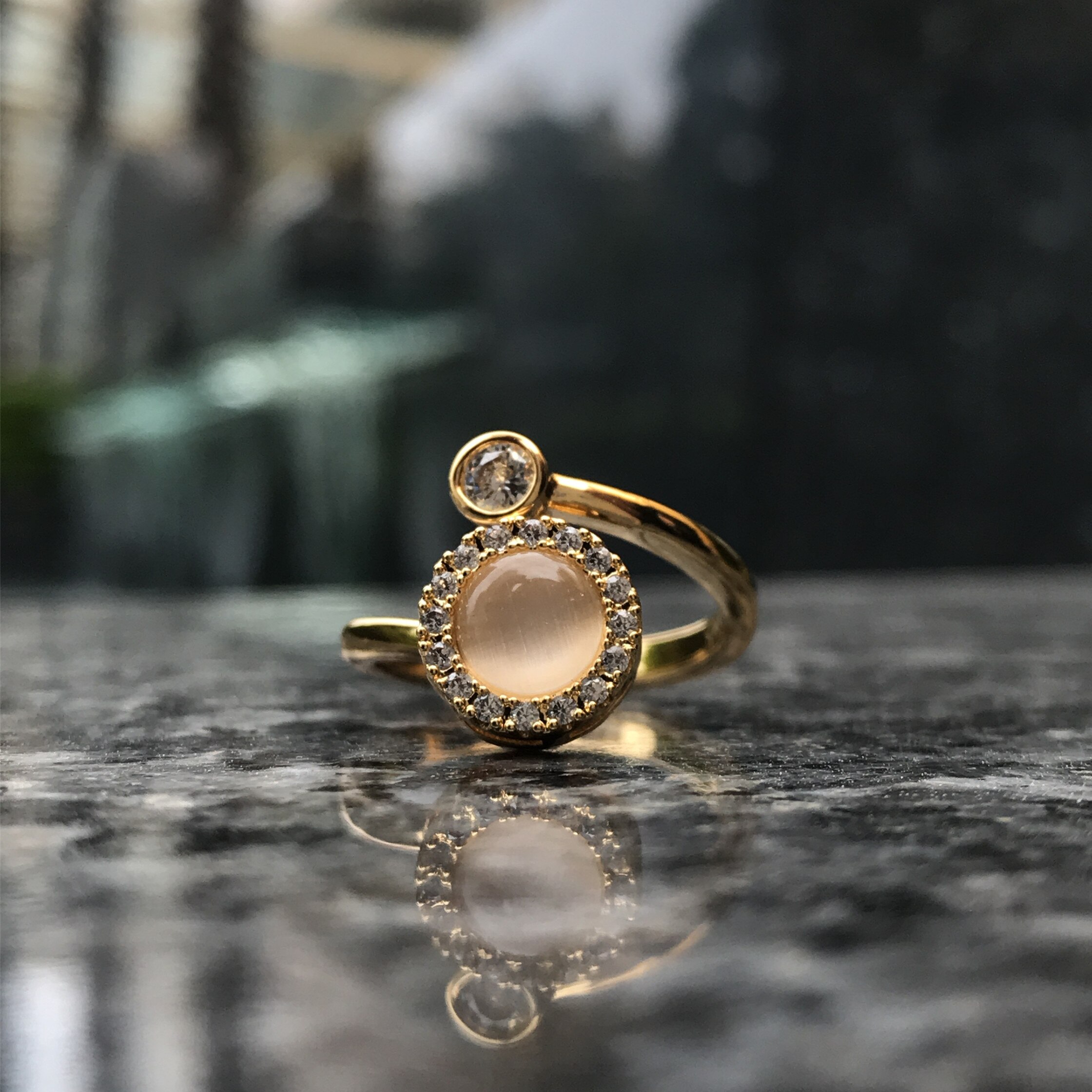 Spinning Opal Angst Ring Voor Vrouwen Vintage Vers... – Grandado