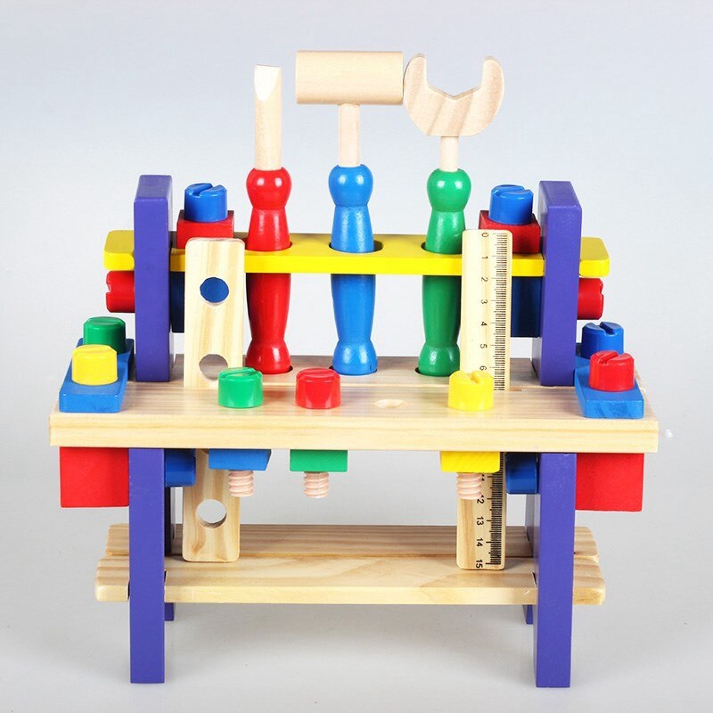 Wooden Tool Box Toddler Workbench Set Pretend Carp... – Grandado