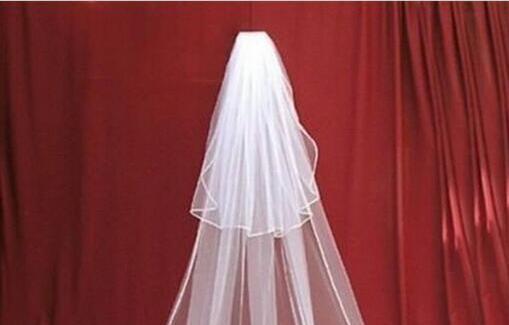 White Ivory Two layer Bridal veil long Velo de nov... – Grandado