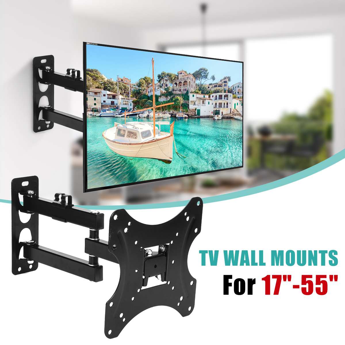 17-55 Inch Retractable Dual Arm Full Motion TV Wal... – Vicedeal