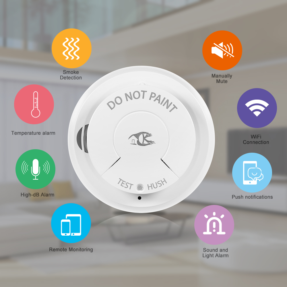 Wifi Smoke Detector Smart Fire Alarm Sensor Wirele... – Vicedeal