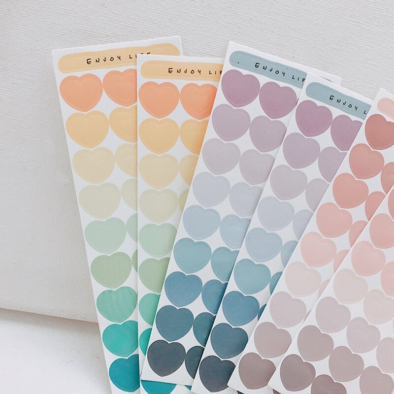 Cute Ins Gradient Love Heart Stickers Scrapbooking... – Grandado
