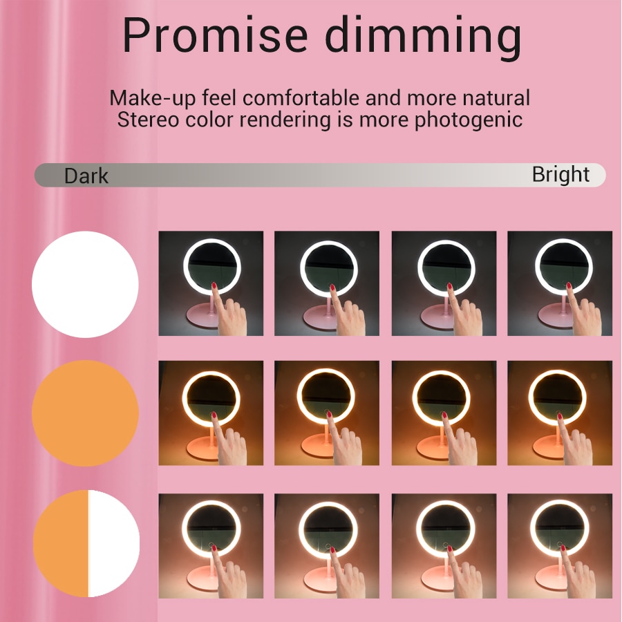 Makeup Mirror With Light Makeup Led Mirror Touch S... – Grandado