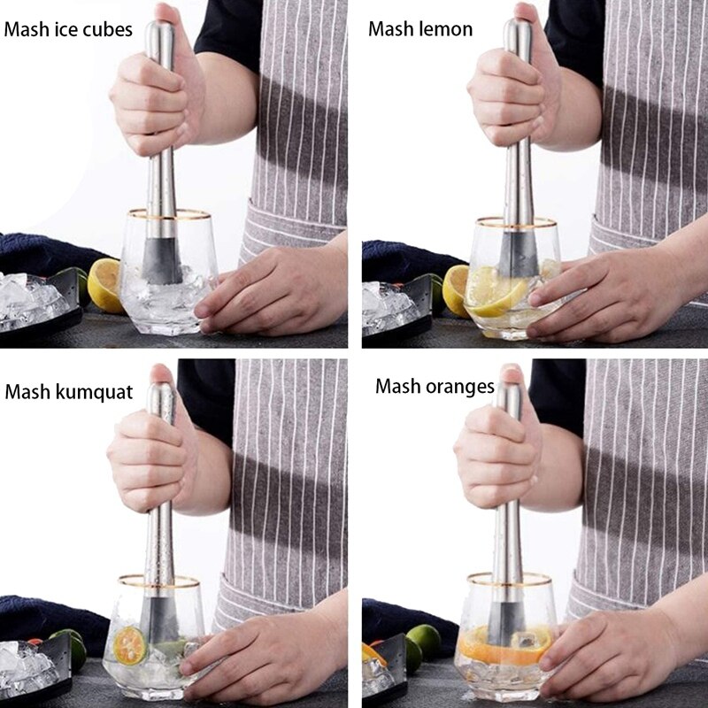 8 Inch Stainless Steel Cocktail Muddler & Mixi... – Grandado