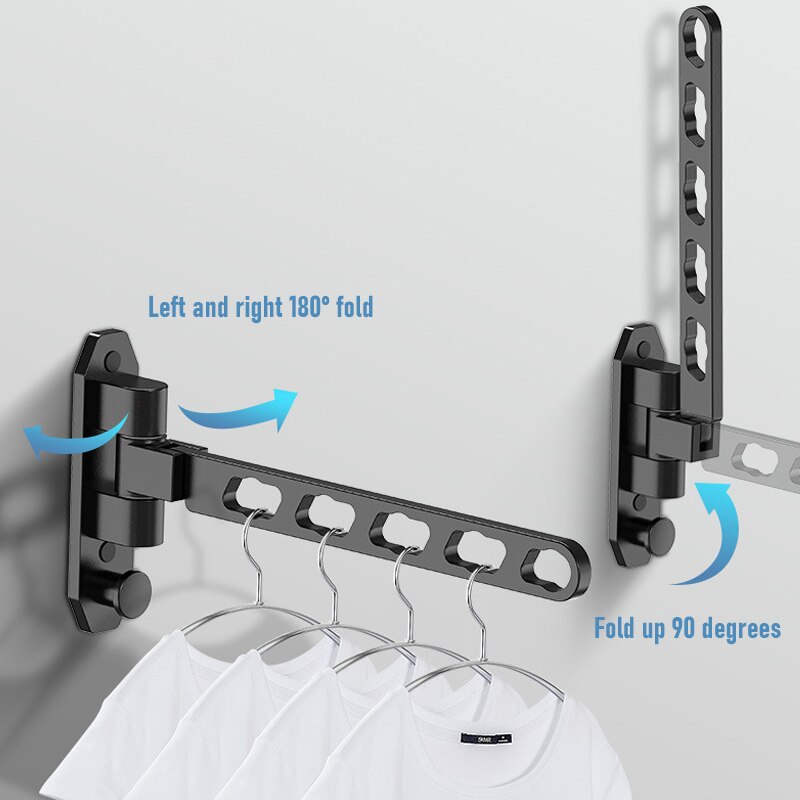 Wall Mounted Clothes Hanger With Swing Arm Laundry... – Grandado