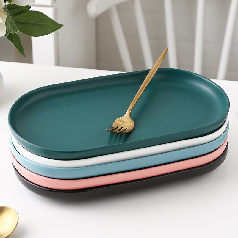 oval ceramic fish plate home hotel tableware Nordi... – Grandado