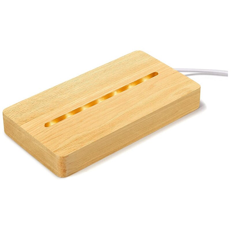 YO-Square Wooden LED Night Light Base,Rectangle Sh... – Grandado