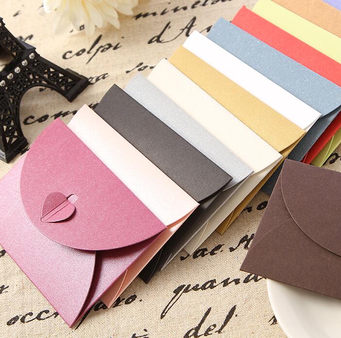 100pcs/lot Colorful Paper Envelope Pearl Colored H... – Grandado