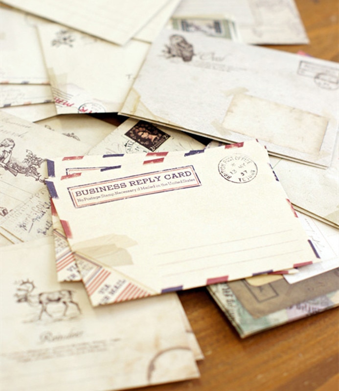 120 pcs/set 9.5x7.2cm Vintage Small Mini Kraft Paper Window Envelopes ...