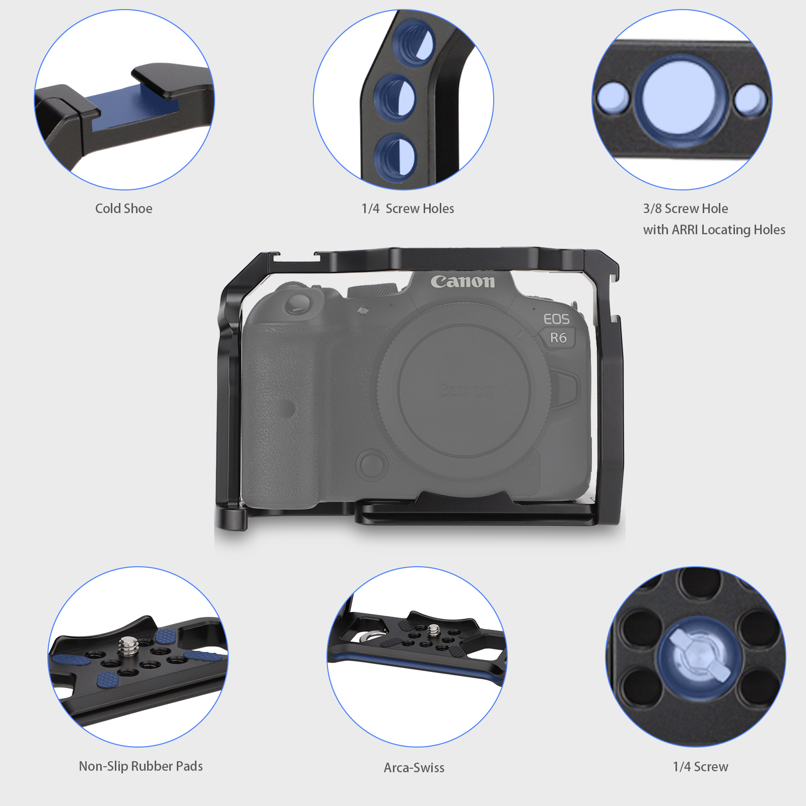 LEFTFOTO Camera Full Cage for Canon R5 R6 Mirrorle... – Grandado