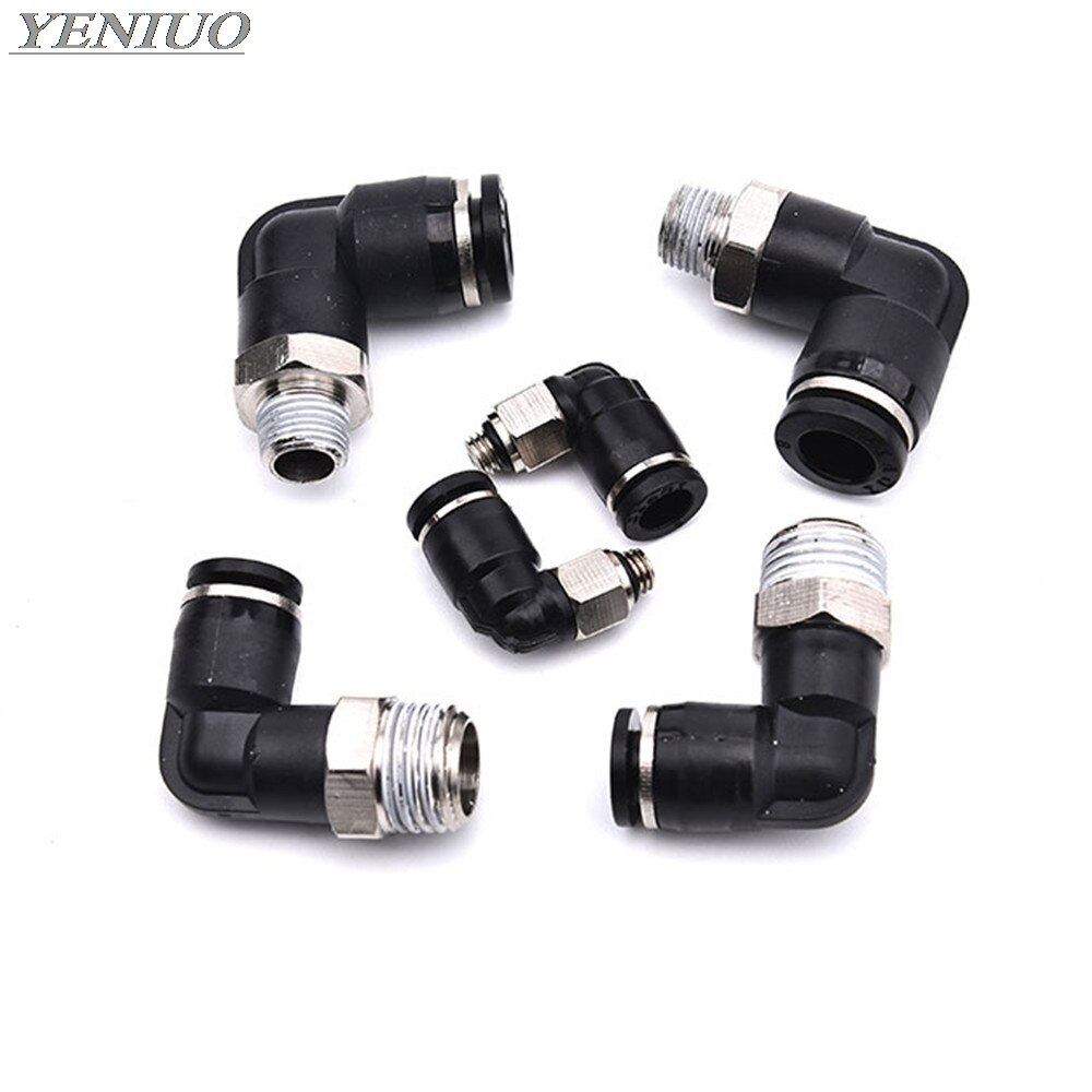 Black 4 6 8 10 12mm Tube to Pneumatic Tube Connect... – Grandado