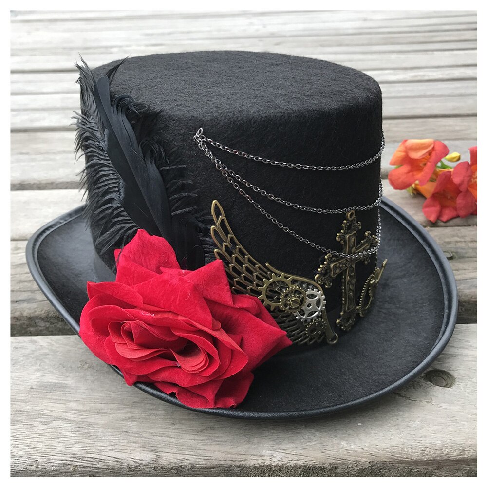 Retro kvinnor handgjorda steampunk hatt med blomma... – Grandado