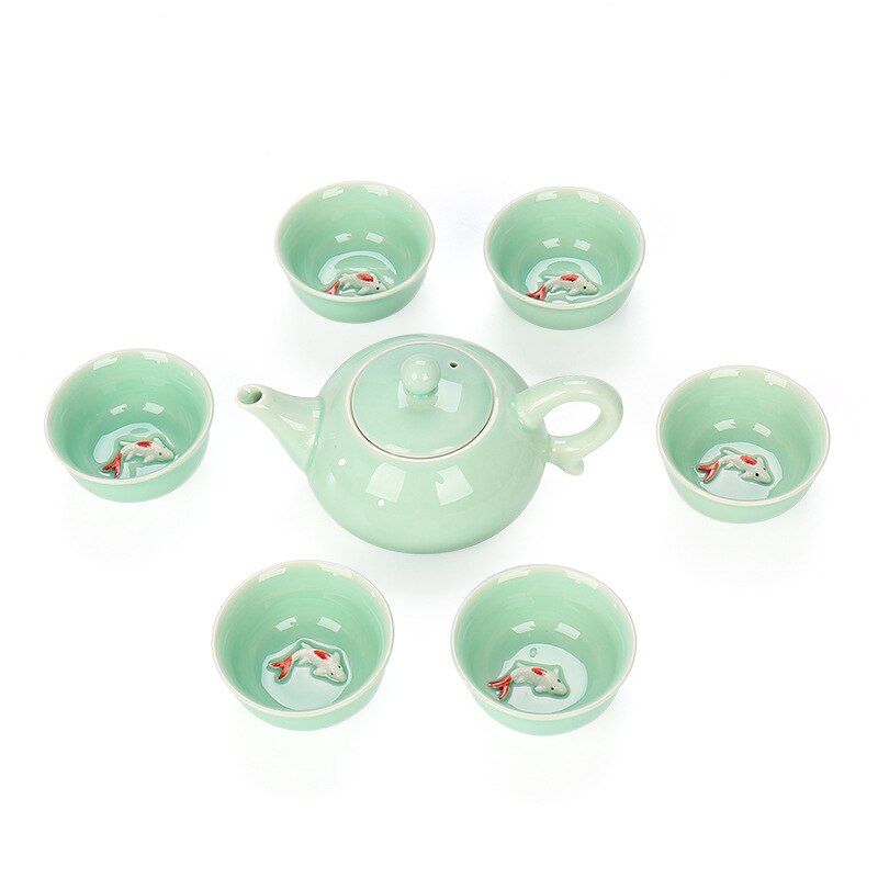 Longquan celadon fish tea set ceramic teapot kettl... – Vicedeal