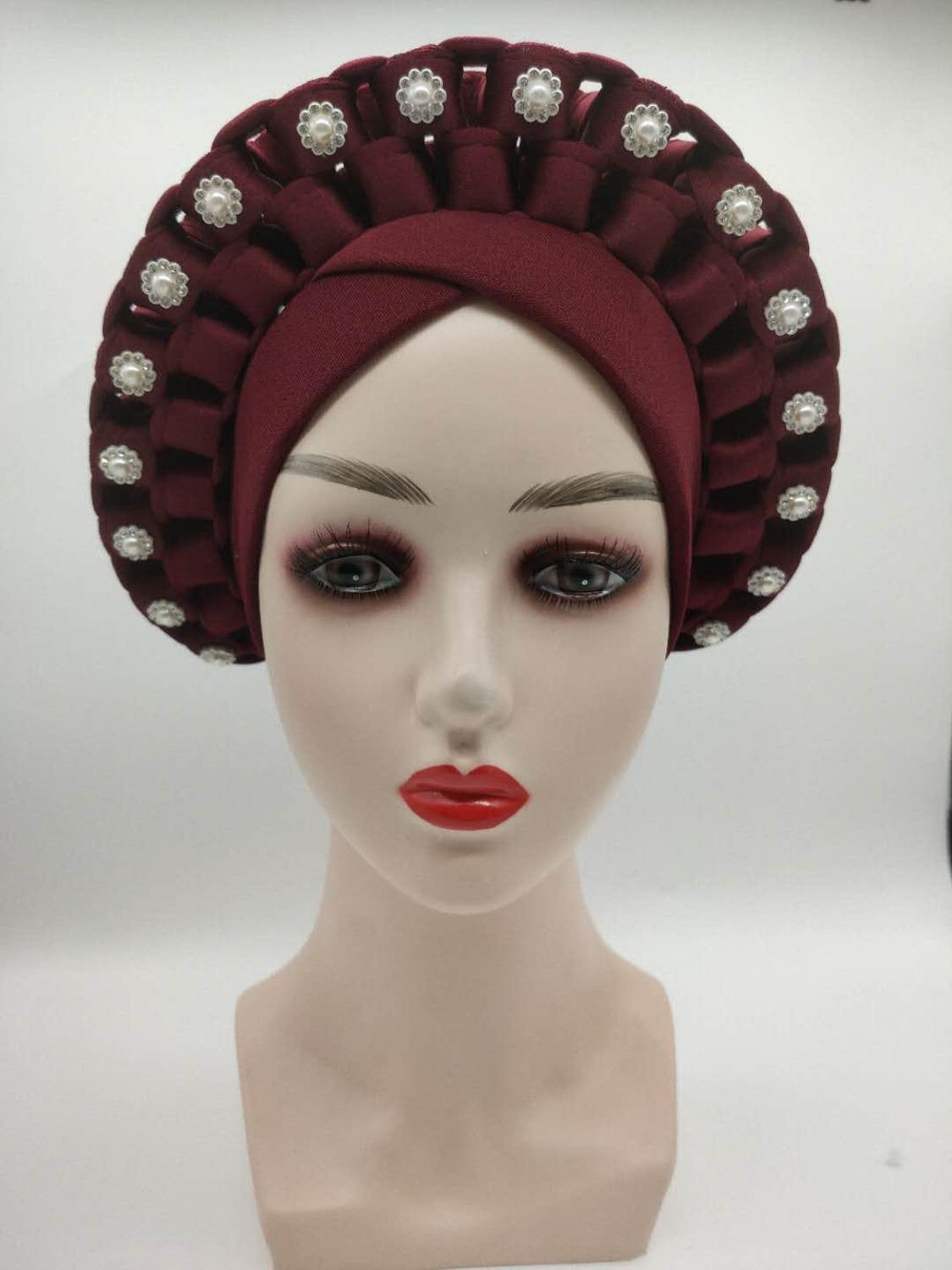 African Auto Gele Aso Oke Headties Muslim Turban C... – Grandado