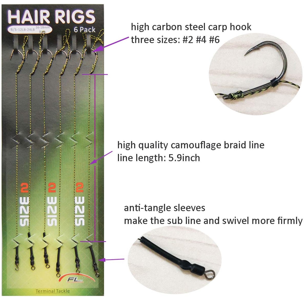 54pcs=9packs Carp Fishing hook Rigs carp fishing a... – Grandado