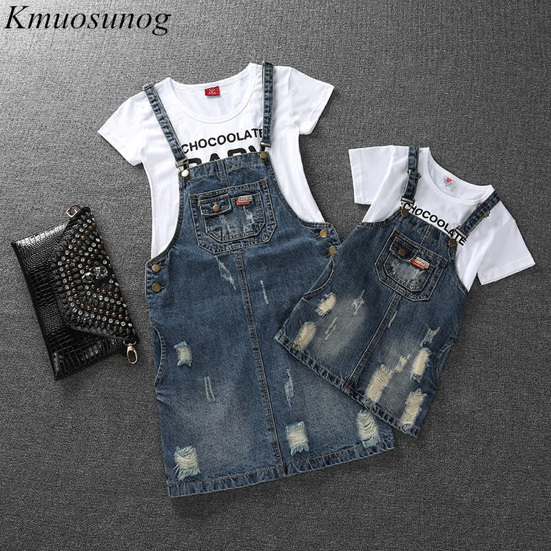 Family Look Girls Dress Denim Mom and Daughter Dre... – Vicedeal