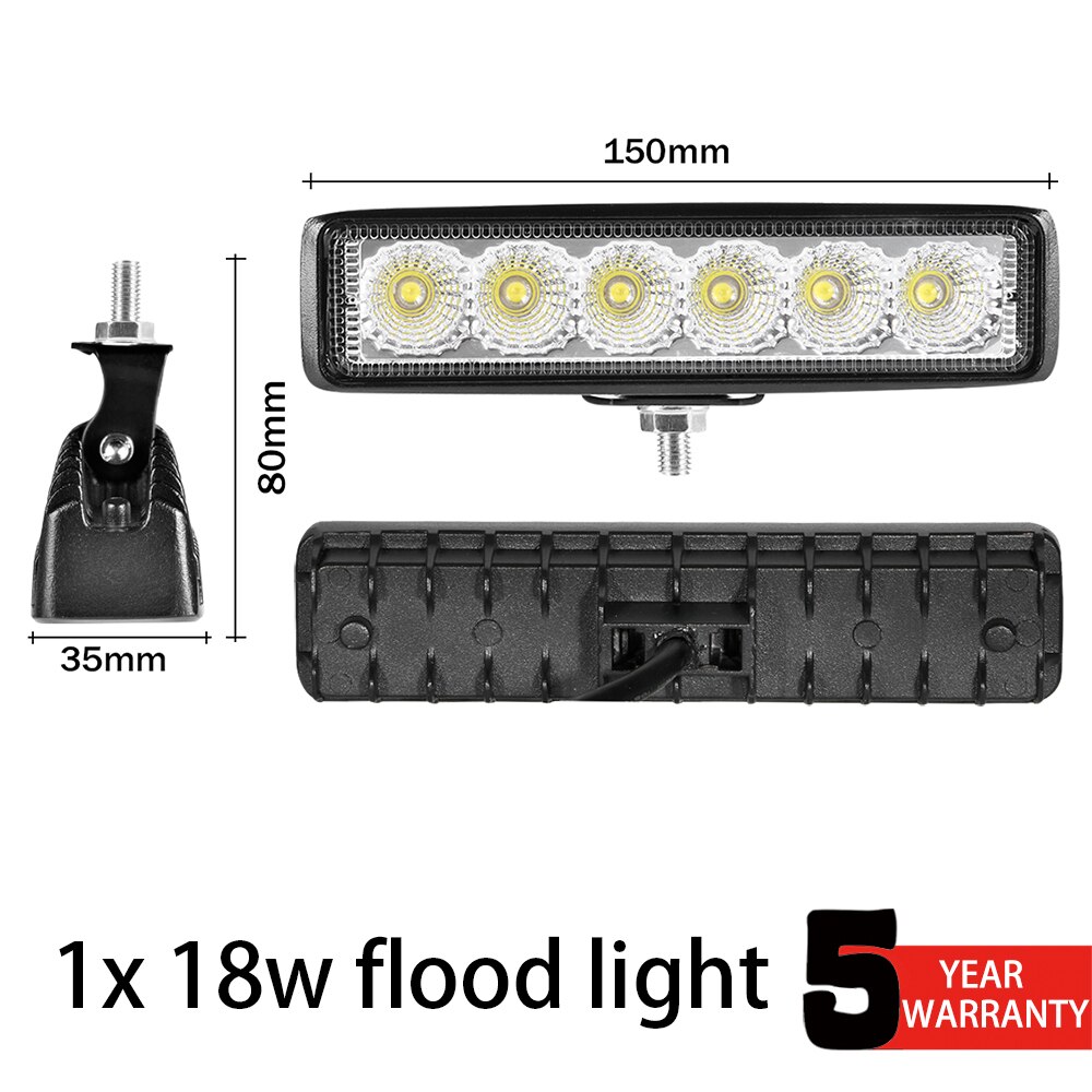 6 Inch Led Licht Bar Offroad Flood Work Light 18W ... – Vicedeal