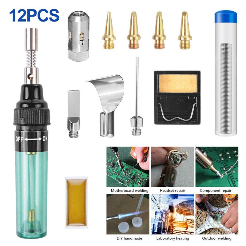 12 in 1 Cordless Torch Soldering Kit Butane Gas El... – Vicedeal