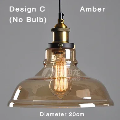 Clear Gray Amber Colour Vintage Pendant Lights Din... – Grandado