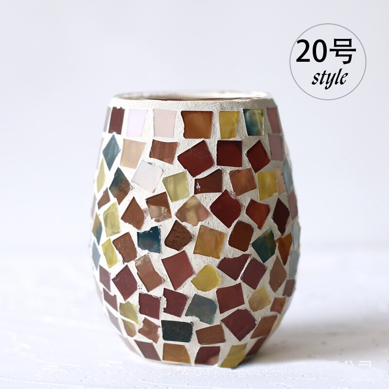 European Handmade Mosaic Patch Candlestick Lamp Ca... – Vicedeal