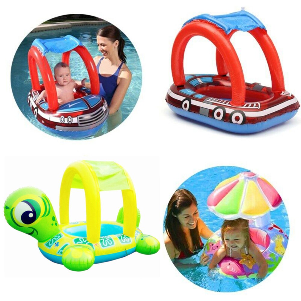 Baby Children's Swimming Circle Inflatable Boat wi... – Grandado