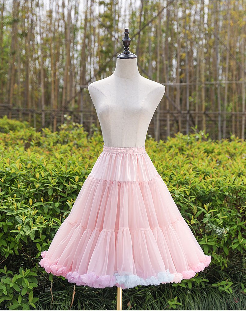 Puffy Short Pink Halloween Women Crinoline Vintage... – Grandado