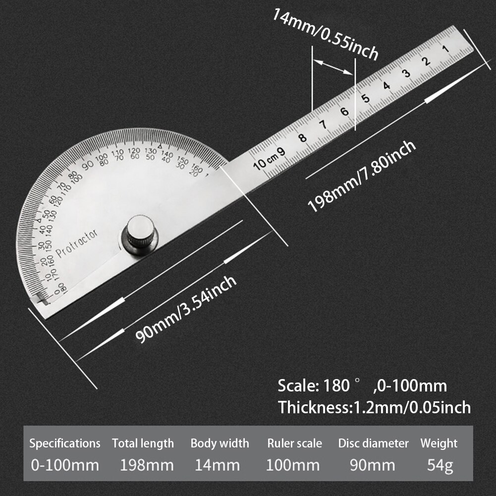 Portable Measuring Tool Adjustable Protractor 180 ... – Grandado