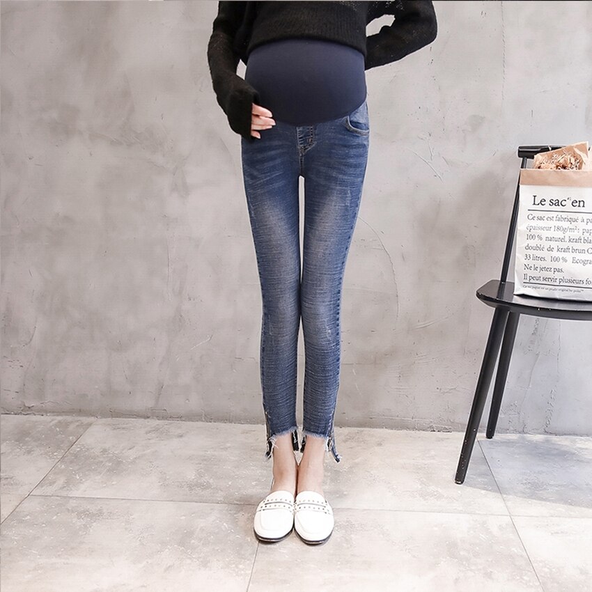 Spring and summer zipper split pregnant women pant... – Grandado