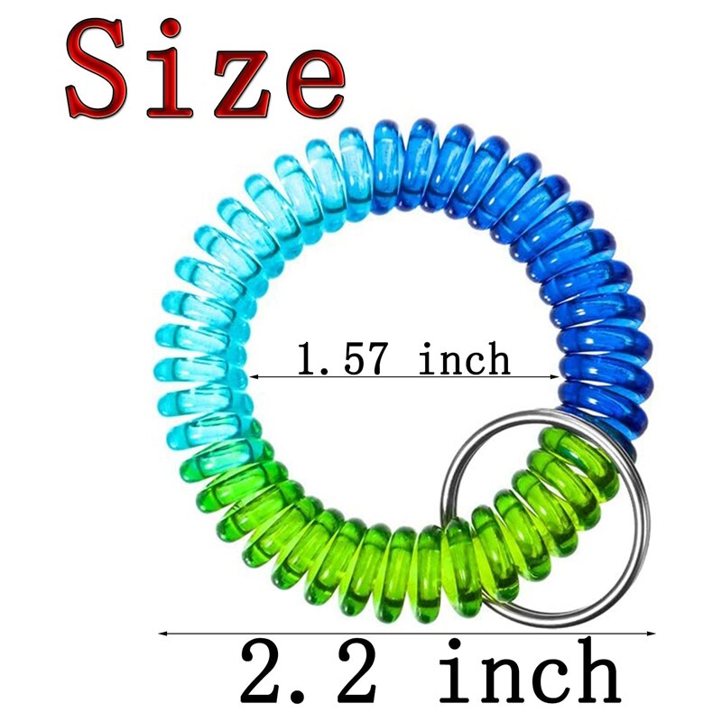 24 Pcs Colorful Spring Wrist Coil Keychain Stretch... – Grandado